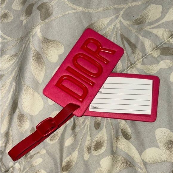 Dior | Accessories | Excellent Condition Dior Fuchsia Travel Tag With ...